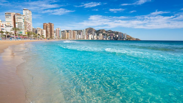 Benidorm's Levante Beach, the liveliest stretch of fine sand