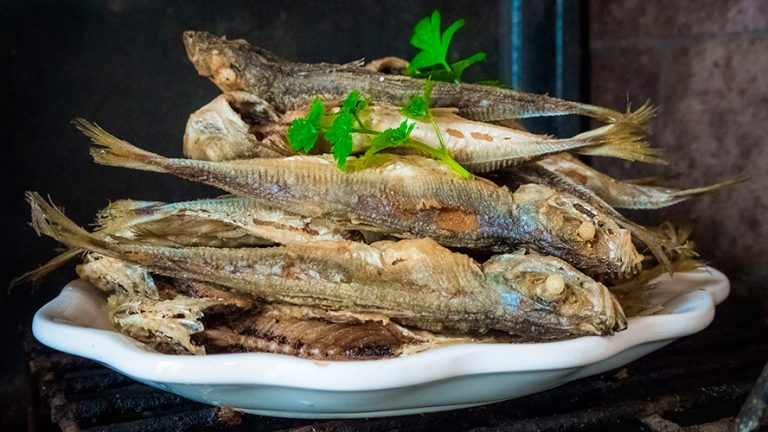 Traditional food in Vigo: seafood, little fried fish and lots of meat